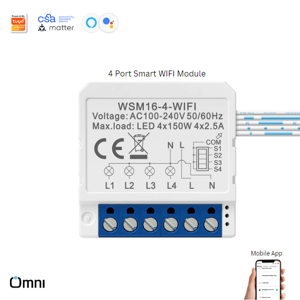 WIFI Smart Switch Module - 4 Gang